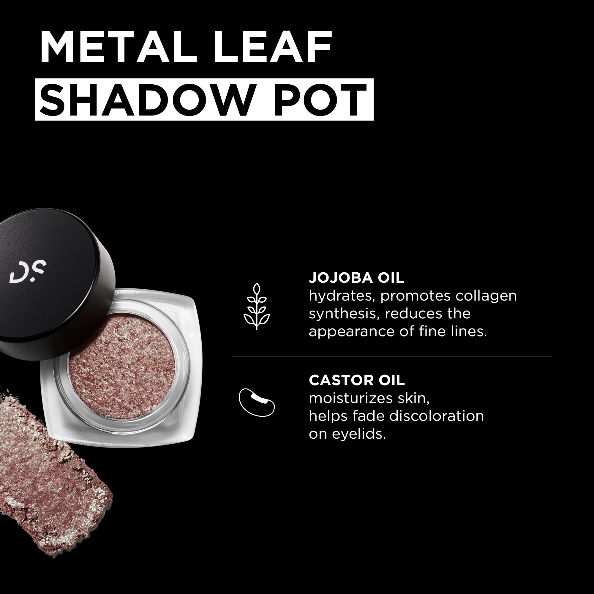 Metal Leaf Shadow Pot, Natural Eyeshadow Palette - Deck of Scarlet